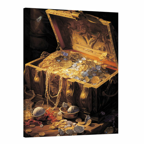 Интерьерная картина 50х70 "Сундук с сокровищами"