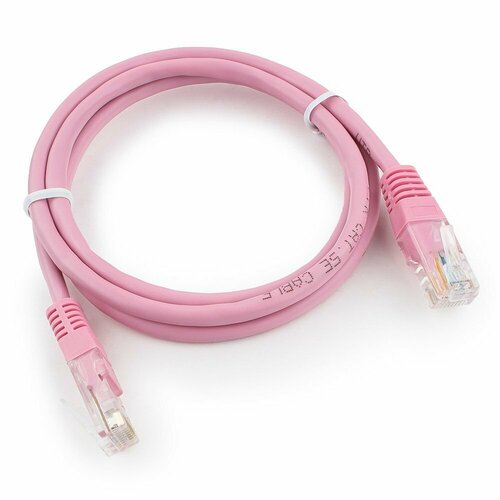 Патч-корд UTP Cablexpert PP12-1M/RO категория 5e, 1 м, литой, многожильный, розовый
