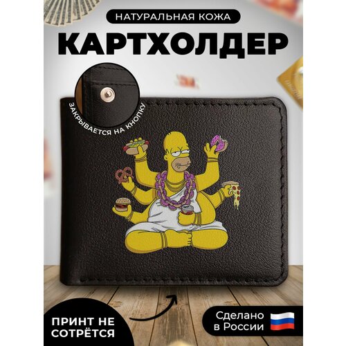 Визитница RUSSIAN HandMade KUP0115, гладкая, черный, серый