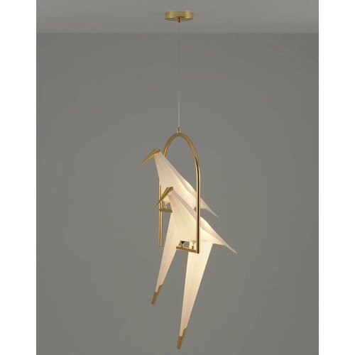 Подвесной светодиодный светильник Moderli V3071-2PL origami Birds 2*LED*6W белый/золотой