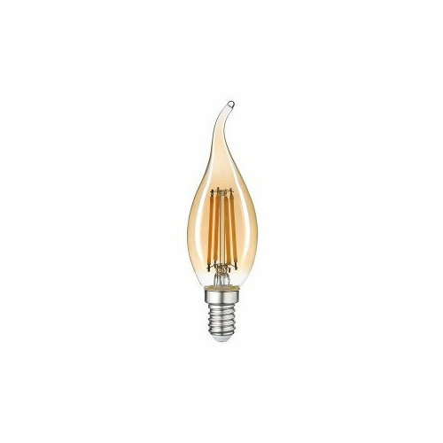 Светодиодная LED лампа General LOFT свеча на ветру E14 10W 4500K 4K 35x118 филамент (нитевидная) Золотая 661423 (упаковка 18 штук)