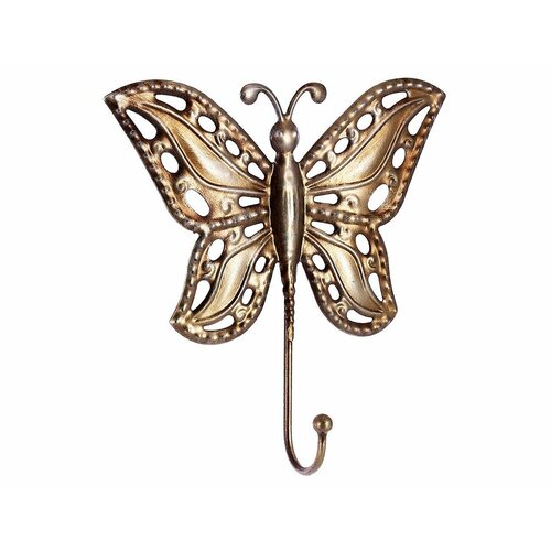 Декоративный крючок на стену домашняя бабочка, металл, 19 см, Edelman 1091791