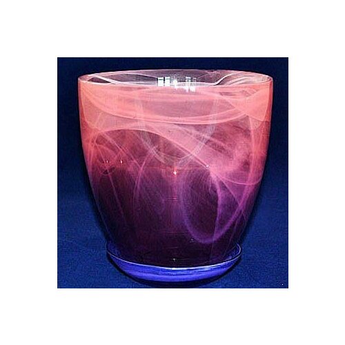 Горшок для цветов стеклянный 1 л "3" алебастр розово-фиолетовый d=14,5 см, h=15,5 см