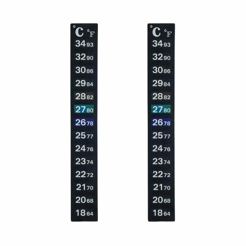 Термометр наклейка LCD полоска, от 18 до 34C, размер 2х13 см (2 шт.)