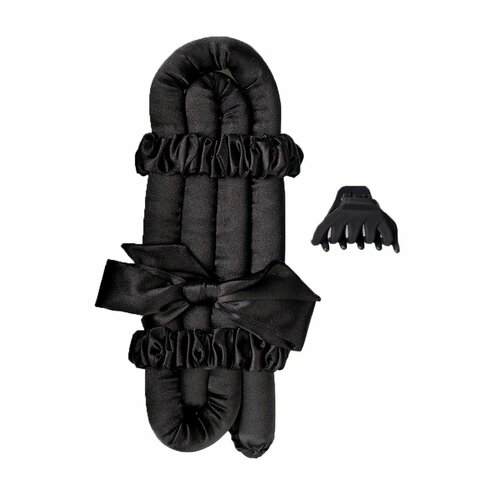 Атласные бигуди для волос с крабом Jillas Mini Elegant 3-in-1 Black