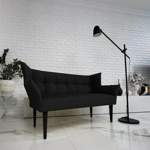 Прямой диван "Бьянка", черный, 145х60х97 см