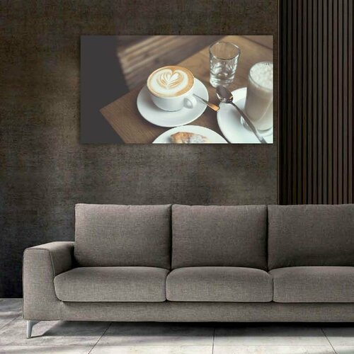 Картина на холсте 60x110 LinxOne "Напиток завтрак десерт" интерьерная для дома / на стену / на кухню / с подрамником
