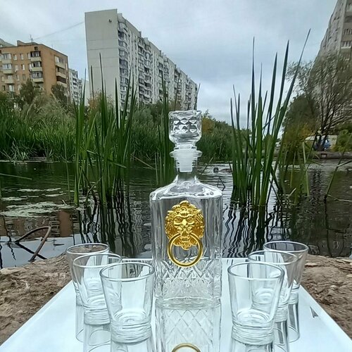 Графин граненый Лев 500мл + 6 стопок 50мл