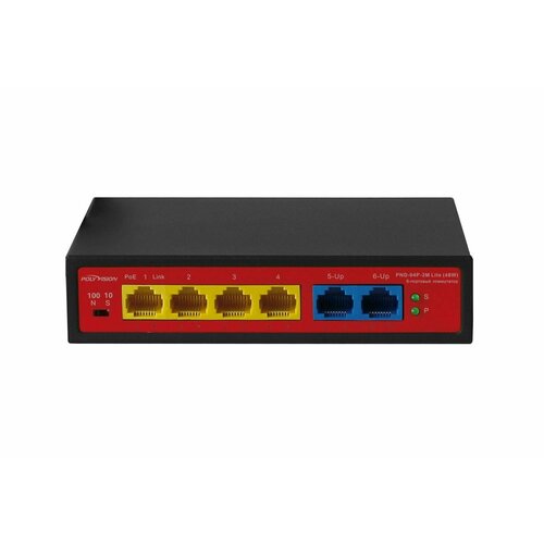 6-портовый неуправляемый коммутатор с функцией PoE PND-04P-2M Lite (48W)