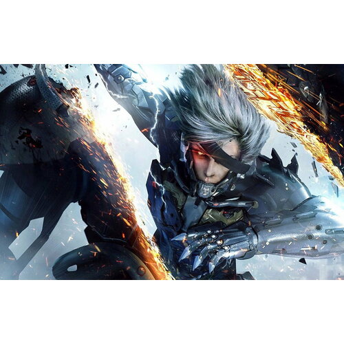 Плакат, постер на бумаге Metal Gear Rising: Revengeance. Размер 42 х 60 см