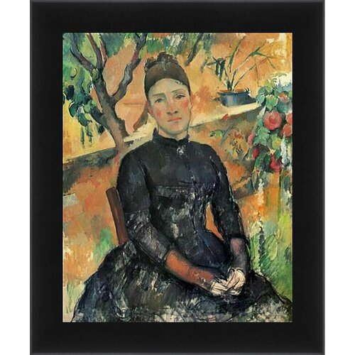 Плакат, постер на холсте Madame Cezanne in the Greenhouse. Поль Сезанн. Размер 21 на 30 см