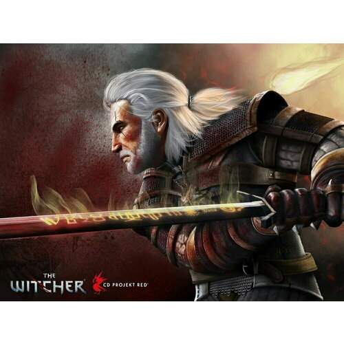 Плакат, постер на холсте Witcher/Ведьмак/игровые/игра/компьютерные герои персонажи. Размер 30 х 42 см