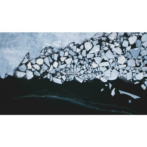 Картина на холсте 60x110 Альянс Лес "Природа Лед Волна Льдины" на подрамнике / интерьер/ декор