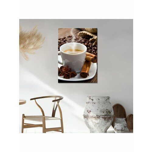 Картина на холсте с подрамником Ароматный горячий кофе1 40х60