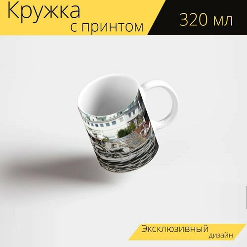 Кружка с рисунком, принтом "Деревянная бочка, порт, бюзум" 320 мл.