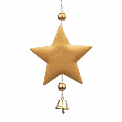 Новогоднее украшение подвесное Звезда золотая 18x11x1,1см арт.90894