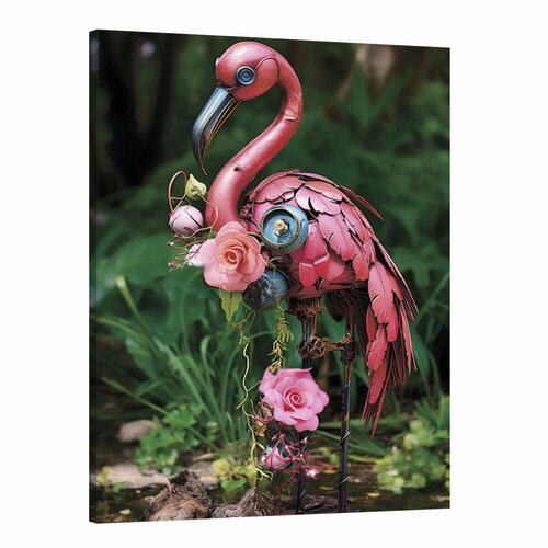 Интерьерная картина 50х70 "Скульптура фламинго"