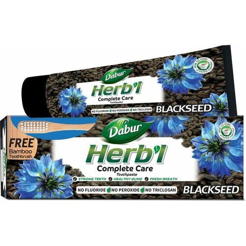 Dabur Herb'l Black Seed Зубная паста с экстрактом черного тмина 150 г + зубная щетка