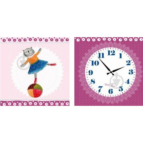 Часы настенные S&T 06-107 Детские Балерина на полотне 28*28см