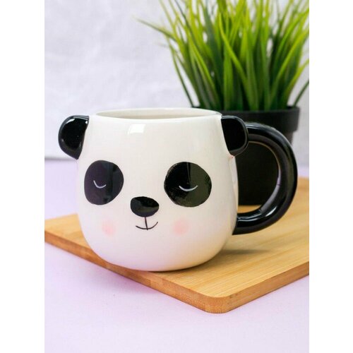 Кружка керамическая Panda with ears white 450 мл