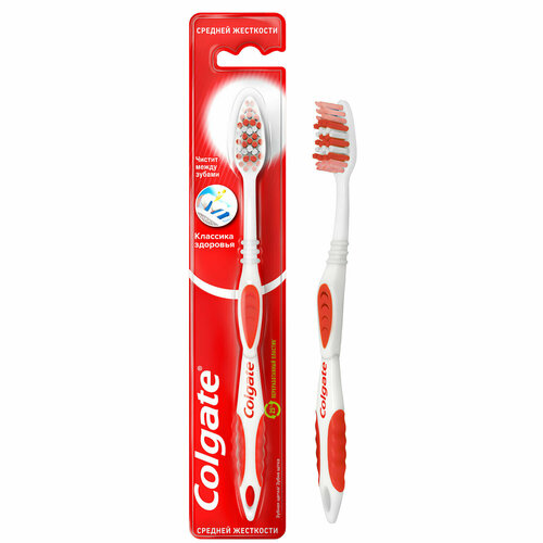 Зубная щетка COLGATE "Класика здоровья", средней жесткости, 8590232000050 Комплект - 8 шт.