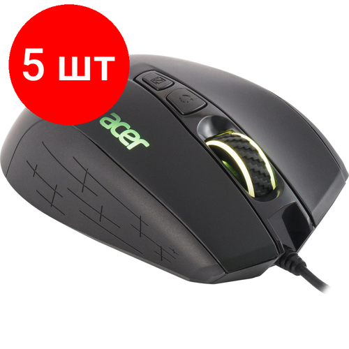 Комплект 5 штук, Мышь компьютерная Acer OMW124 черный оптическая 6400dpi/8but (ZL. MCEEE.00Y)