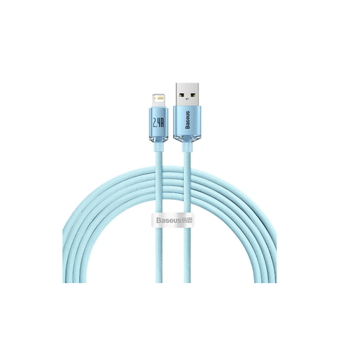 Кабель Baseus Crystal Shine Series Fast Charging Data Cable USB to Lightning 2.4A 2m Sky Blue (CAJY001203)
