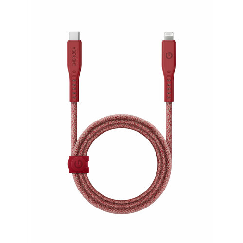 EnergEA Кабель FLOW USB-C to Lightning MFI C94 PD60W 3A Nanoweave Magnetic tie Red 1.5m