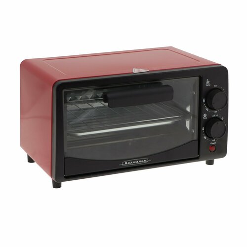 Мини-печь ПЧ-12К, 600 Вт, 12 л, 100-230°С, таймер, красно-чёрная