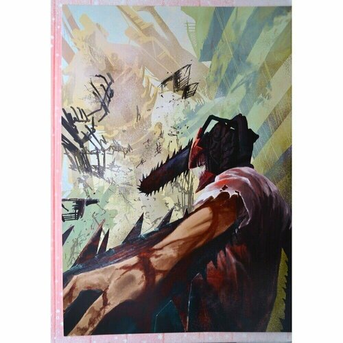 Плакат, постер на холсте Человек Бензопила, Chainsaw Man. Размер 42 х 60 см