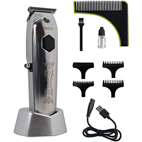 Машинка для стрижки волос HQ-282, Профессиональный триммер для стрижки волос, для бороды, усов, Cеребристый