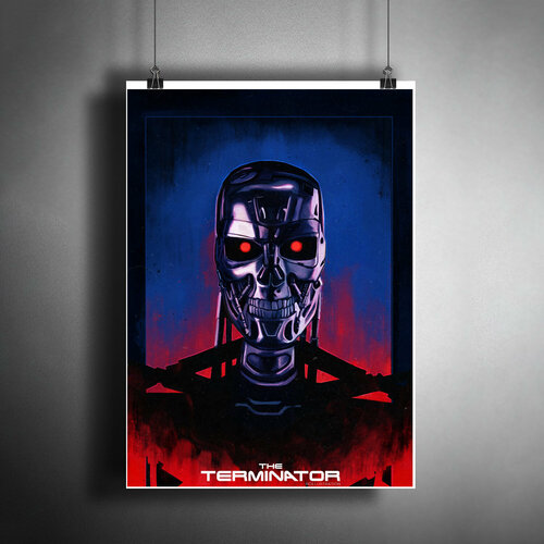 Постер плакат для интерьера "Фильм: Терминатор. Арнольд Шварценеггер. The Terminator"/ Декор дома, офиса, комнаты A3 (297 x 420 мм)
