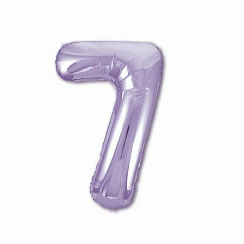 Шар фольгированный 40" «Цифра 7», цвет пастельный фиолетовый Slim (комплект из 6 шт)
