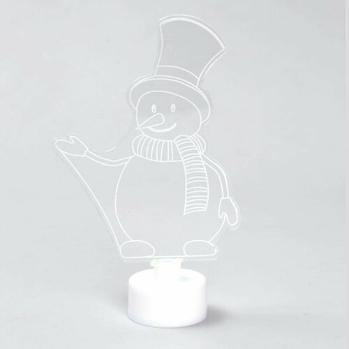 Фигурка светящаяся - Снеговик, светодиодная, 14 см, 1 шт.
