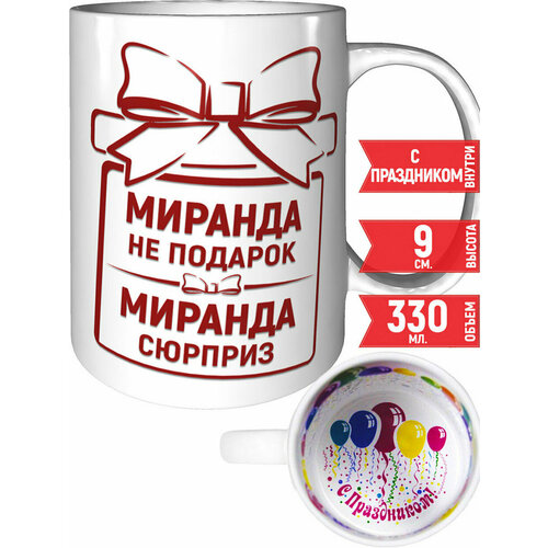 Кружка Миранда не подарок Миранда сюрприз - с праздником внутри