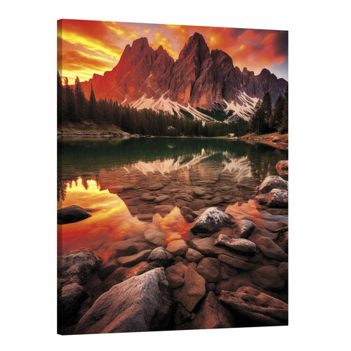 Интерьерная картина 50х70 "Пейзаж с горами"