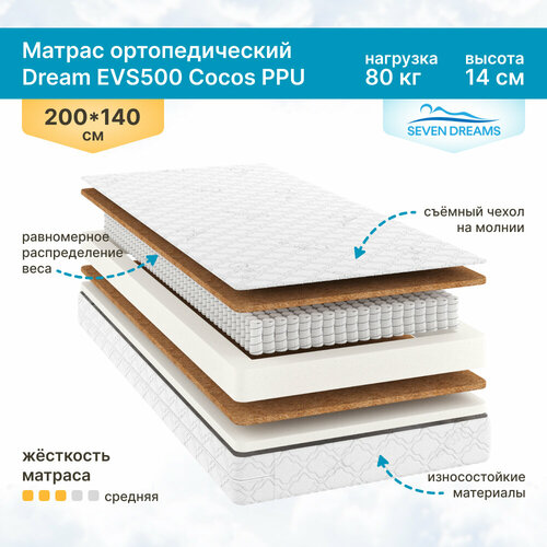 Матрас Dream EVS500 Cocos PPU 200 на 140 см