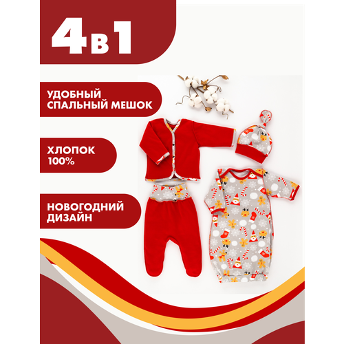 Комплект одежды Снолики, размер 62, серый, красный