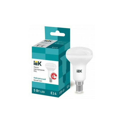 Светодиодная LED лампа IEK R50 E14 5W(450lm) 4000K 4K 85x50 матовая ECO LLE-R50-5-230-40-E14 (упаковка 16 штук)