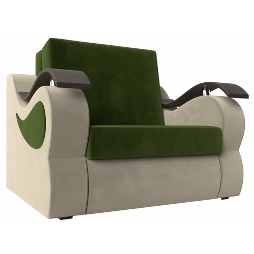Кресло-кровать Меркурий 60, Микровельвет зеленый и бежевый