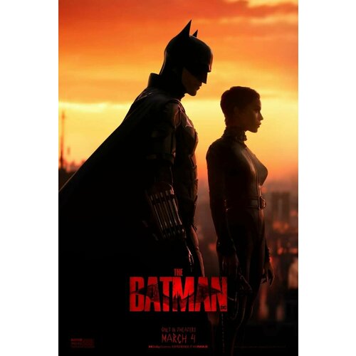 Плакат, постер на холсте Бэтмен (The Batman, 2022г). Размер 42 на 60 см