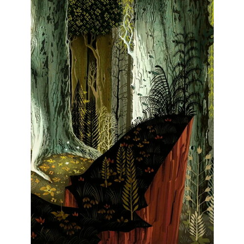 Плакат, постер на холсте Forest art (Модульные постеры)-3/Лес/искусство/арт/абстракция/творчество. Размер 42 х 60 см