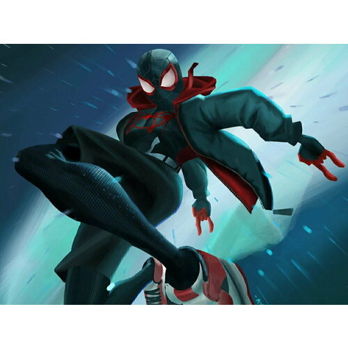 Плакат, постер на бумаге Spider-Man: Into the Spider-Verse/Человек Паук: Через вселенные/комиксы/мультфильмы. Размер 21 х 30 см