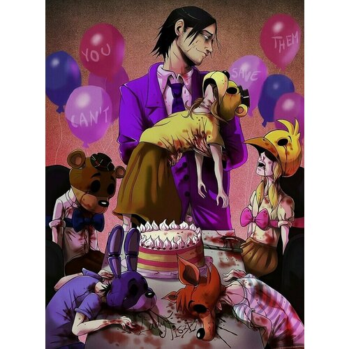Плакат, постер на холсте Five Nights at Freddys/Пять ночей у Фредди. Размер 60 на 84 см