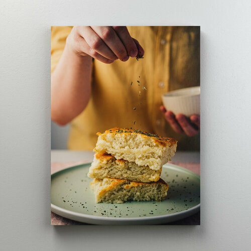 Интерьерная картина на холсте "Яблочный крамбл" для кухни, кафе и ресторанов, размер 22x30 см