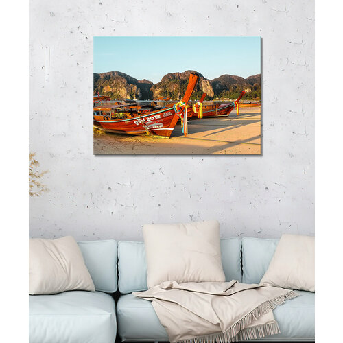 Картина/Картина на холсте для интерьера/Картина на стену/Картина для кухни/ -Тайланд лодки 1 50х70