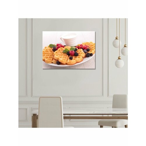 Картина на холсте с подрамником Вафли с ягодами4 50х70