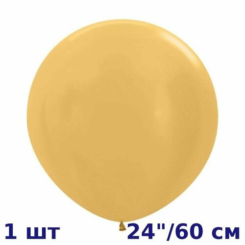 Воздушный шар (1шт, 60см) Золото, Метал / Gold R, SEMPERTEX S.A, Колумбия