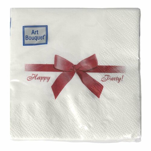 Салфетки бумажные Art Bouguet Подарок бордовый, 2-сл, 20х20 см, 30 шт