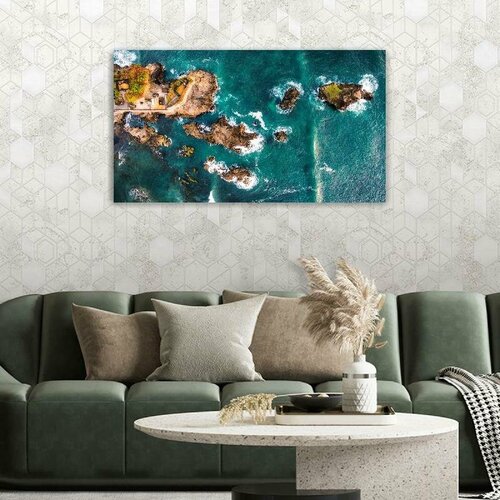 Картина на холсте 60x110 LinxOne "Индонезия вид с воздуха" интерьерная для дома / на стену / на кухню / с подрамником